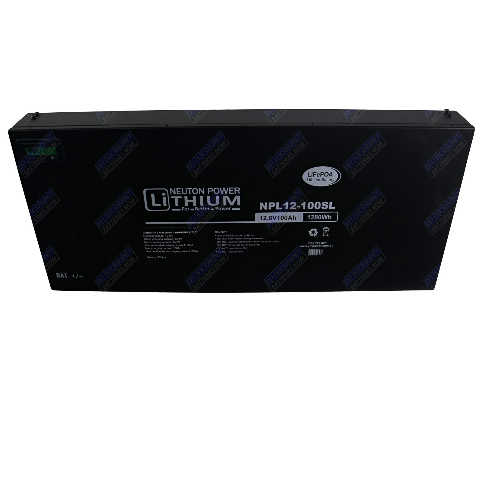 Neuton Power Lithium Deep Cycle Battery SLIMLINE LCD Screen 12.8V 100AH